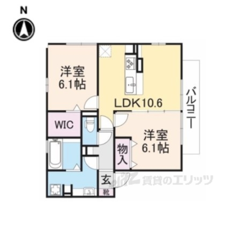 京阪本線 香里園駅 地上2階建て 築11年 大阪府寝屋川市田井町 (10.4万円／2LDK (洋室6.1 洋室6.1 LDK10.6)／55.47㎡)｜賃貸物件(賃貸マンション・アパート・一戸 ...