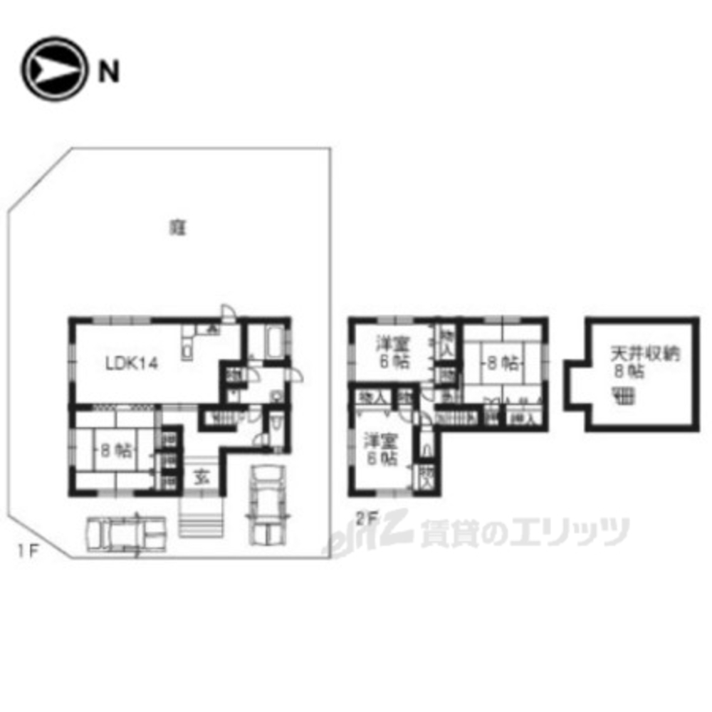 奈良線 新田駅 地上2階建て 築21年 京都府宇治市広野町尖山 (12万円／4LDK (和室6 和室8 洋室6 洋室6 LDK14 ロフト8)／108.47㎡)｜賃貸物件(賃貸マンション ...