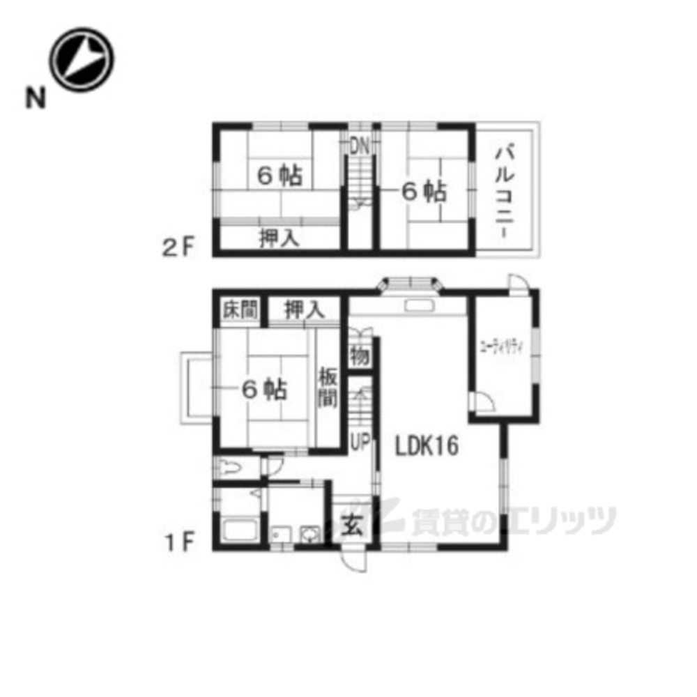 東海道本線（JR西日本） 栗東駅 地上2階建て 築34年 滋賀県栗東市小平井4丁目 (6.5万円／3LDK (和室6 和室6 和室6 LDK16)／82.8㎡)｜賃貸物件(賃貸マンション ...