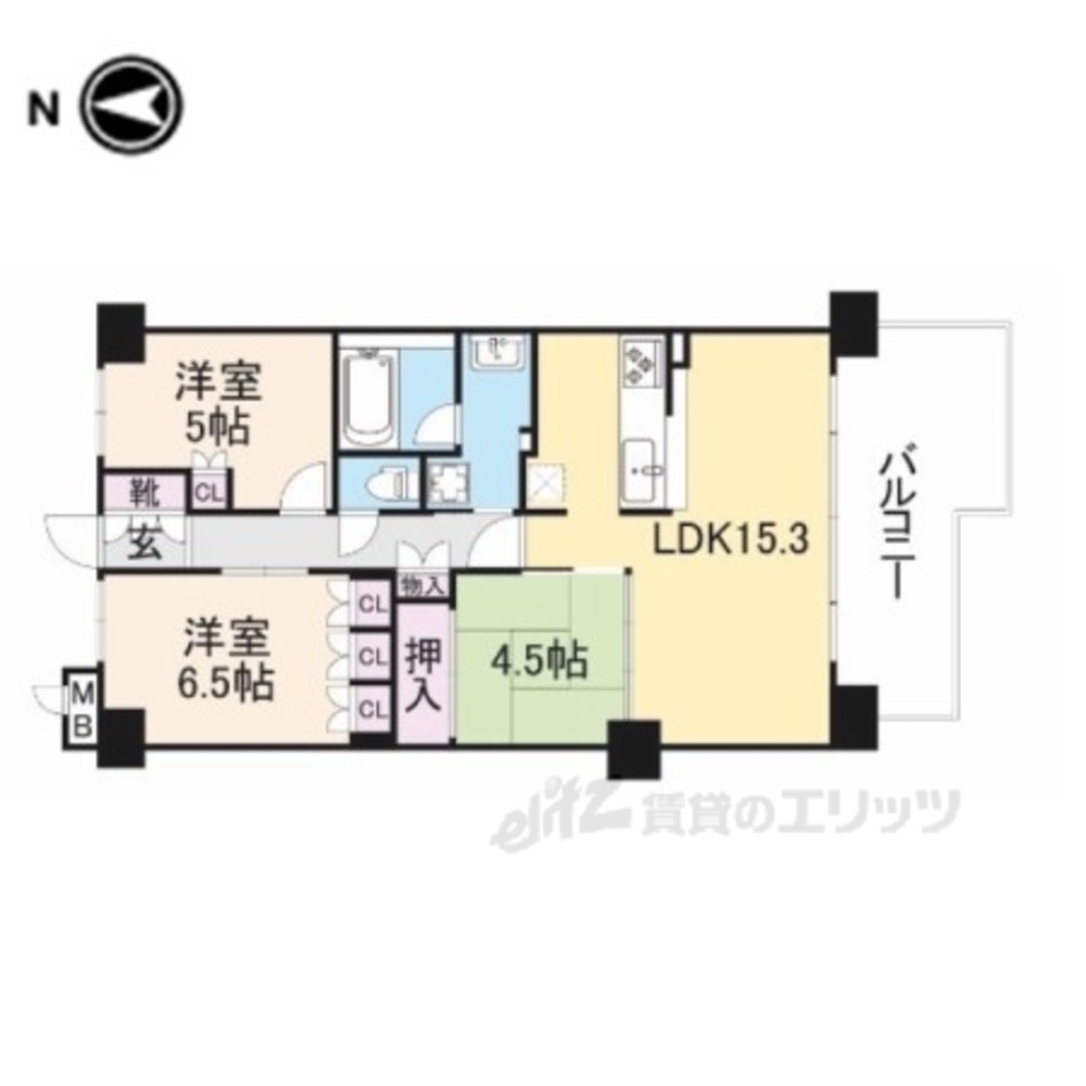 ファインフラッツ奈良町三条308 奈良県奈良市角振新屋町 (15万円／3LDK (和室4.5 洋室5 洋室6.5 LDK15.3)／70.56㎡)｜賃貸物件(賃貸マンション・アパート・一戸建て ...