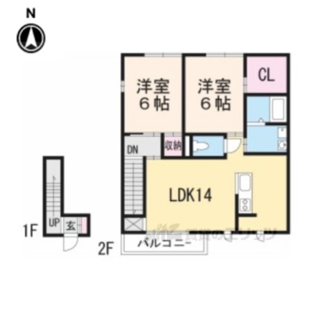 ツイン・レジデンス 滋賀県東近江市建部日吉町 (6.3万円／2LDK (洋室6 洋室6 LDK14)／62.85㎡)｜賃貸物件(賃貸マンション・アパート・一戸建て)の住宅情報・お部屋探しなら ...