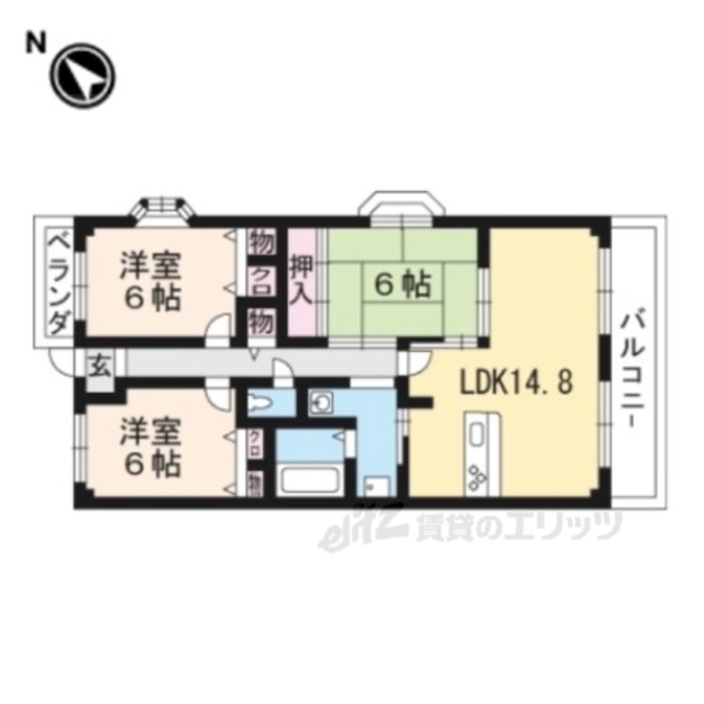 東海道本線（JR西日本） 瀬田駅 地上5階建て 築32年 滋賀県大津市大江4丁目 (8万円／3LDK (和室6 洋室6 洋室6 LDK14.8)／73.7㎡)｜賃貸物件(賃貸マンション ...