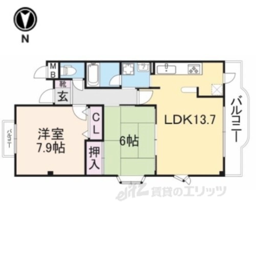 阪急神戸本線 塚口駅 地上6階建て 築23年 兵庫県尼崎市塚口町2丁目 (10万円／2LDK (和室6 洋室7.9 LDK13.7)／59.37㎡)｜賃貸物件(賃貸マンション・アパート・一戸 ...