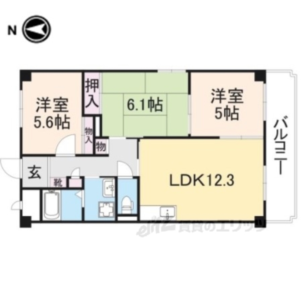 サンモール21 奈良県香芝市瓦口 (5.9万円／3LDK (和室6.1 洋室5 洋室5.6 LDK12.3)／67.2㎡)｜賃貸物件(賃貸マンション・アパート・一戸建て)の住宅情報・お部屋探し ...