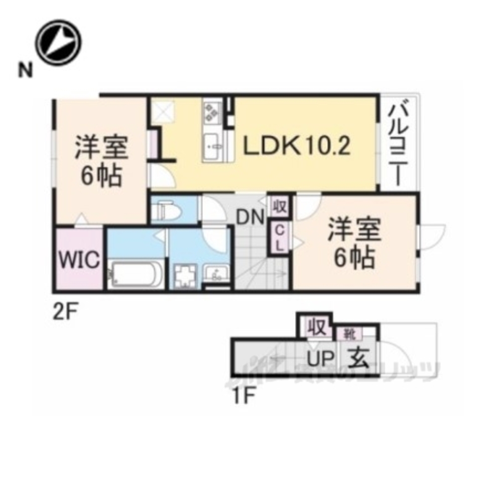 関西本線（JR西日本） 大和小泉駅 地上2階建て 築5年 奈良県大和郡山市小泉町 (7.15万円／2LDK (洋室6 洋室6 LDK10.2)／56.58㎡)｜賃貸物件(賃貸マンション ...