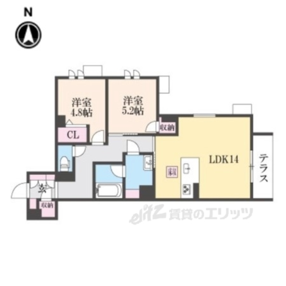 六条荘 京都府京都市下京区西側町 (17万円／2LDK (洋室4.8 洋室5.2 LDK14)／63.55㎡)｜賃貸物件(賃貸マンション・アパート・一戸建て)の住宅情報・お部屋探しなら ...