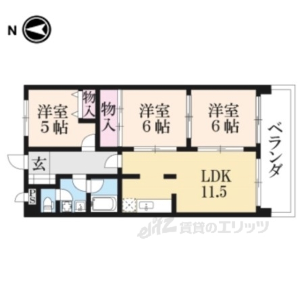 リビエール桃山 京都府京都市伏見区京町3丁目 (10.2万円／3LDK (洋室5 洋室6 洋室6 LDK11.5)／63.18㎡)｜賃貸物件(賃貸マンション・アパート・一戸建て)の住宅情報・お ...