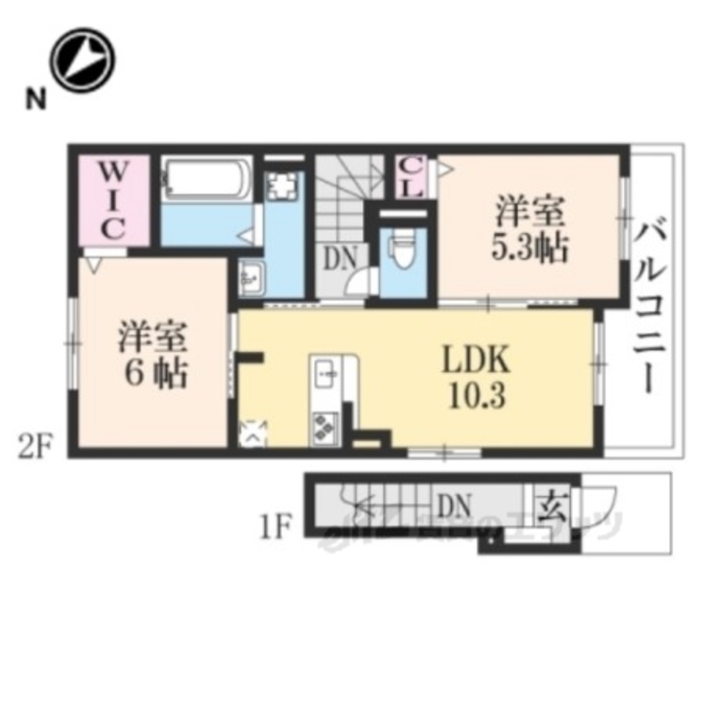 ザ・コンフォート3 滋賀県大津市仰木の里5丁目 (7.7万円／2LDK (洋室5.3 洋室6 LDK10.3)／54.8㎡)｜賃貸物件(賃貸マンション・アパート・一戸建て)の住宅情報・お ...