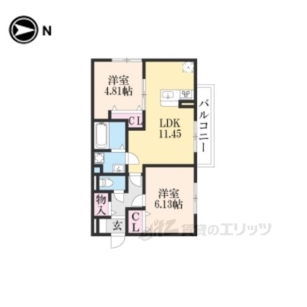 京阪石山坂本線 唐橋前駅 地上3階建て 築2年 滋賀県大津市瀬田2丁目 (9.1万円／2LDK (洋室4.8 洋室6.1 LDK11.4)／52.79㎡)｜賃貸物件(賃貸マンション・アパート ...