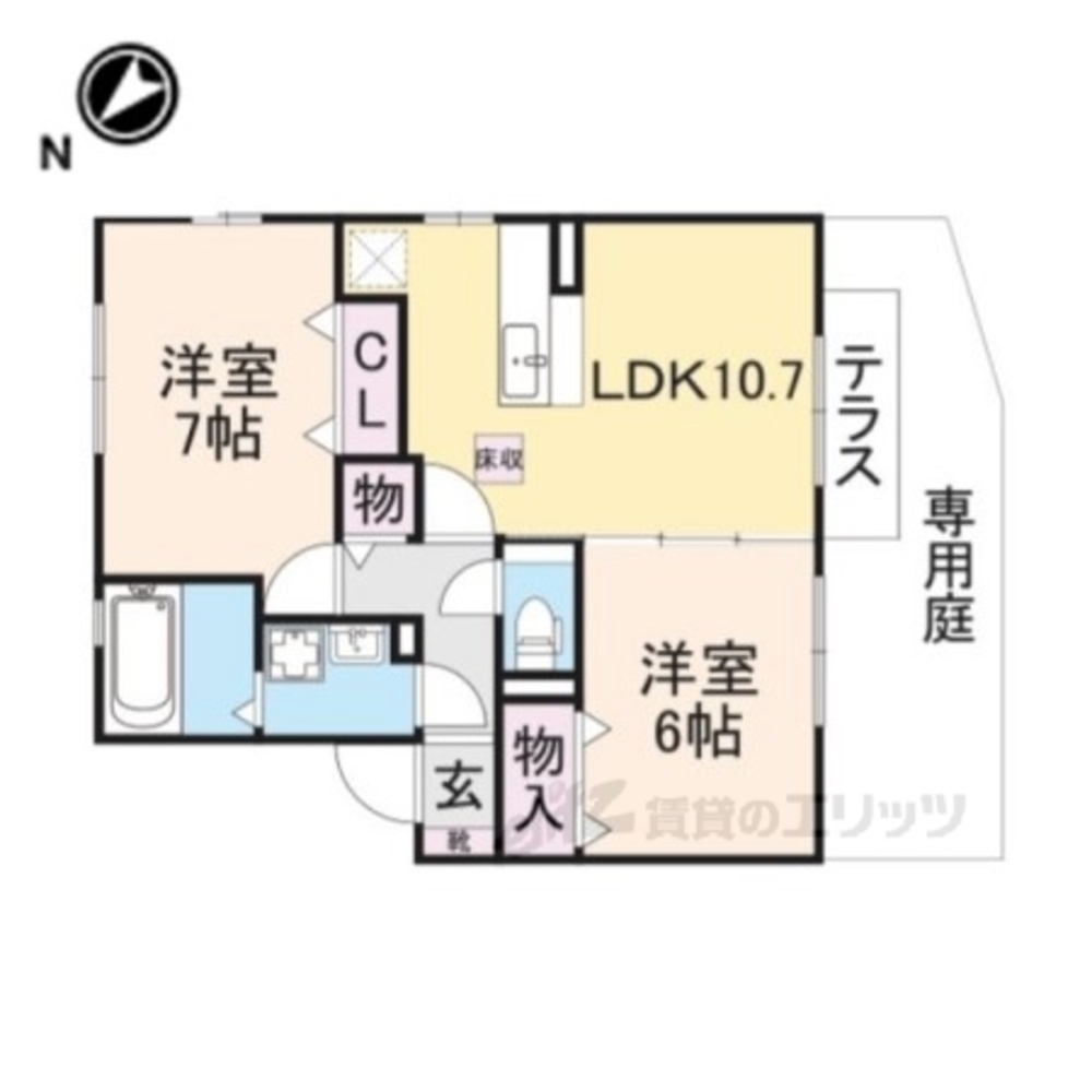 ロイヤルガーデン E棟 奈良県香芝市真美ヶ丘1丁目 (7万円／2LDK (洋室6 洋室7 LDK10.7)／55.44㎡)｜賃貸物件(賃貸マンション・アパート・一戸建て)の住宅情報・お部屋探し ...