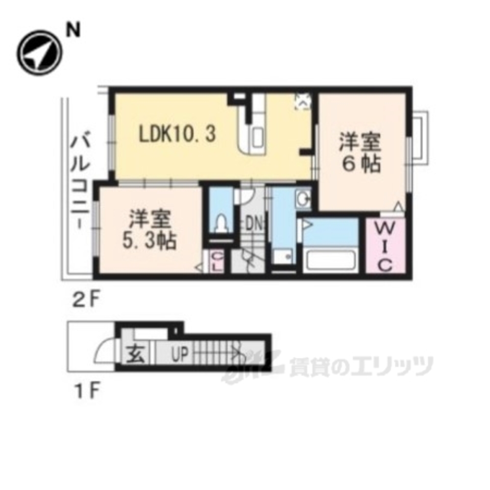東海道本線（JR西日本） 守山駅 地上2階建て 築5年 滋賀県守山市立入町 (8.1万円／2LDK (洋室5.3 洋室6 LDK10.3)／54.85㎡)｜賃貸物件(賃貸マンション・アパート ...