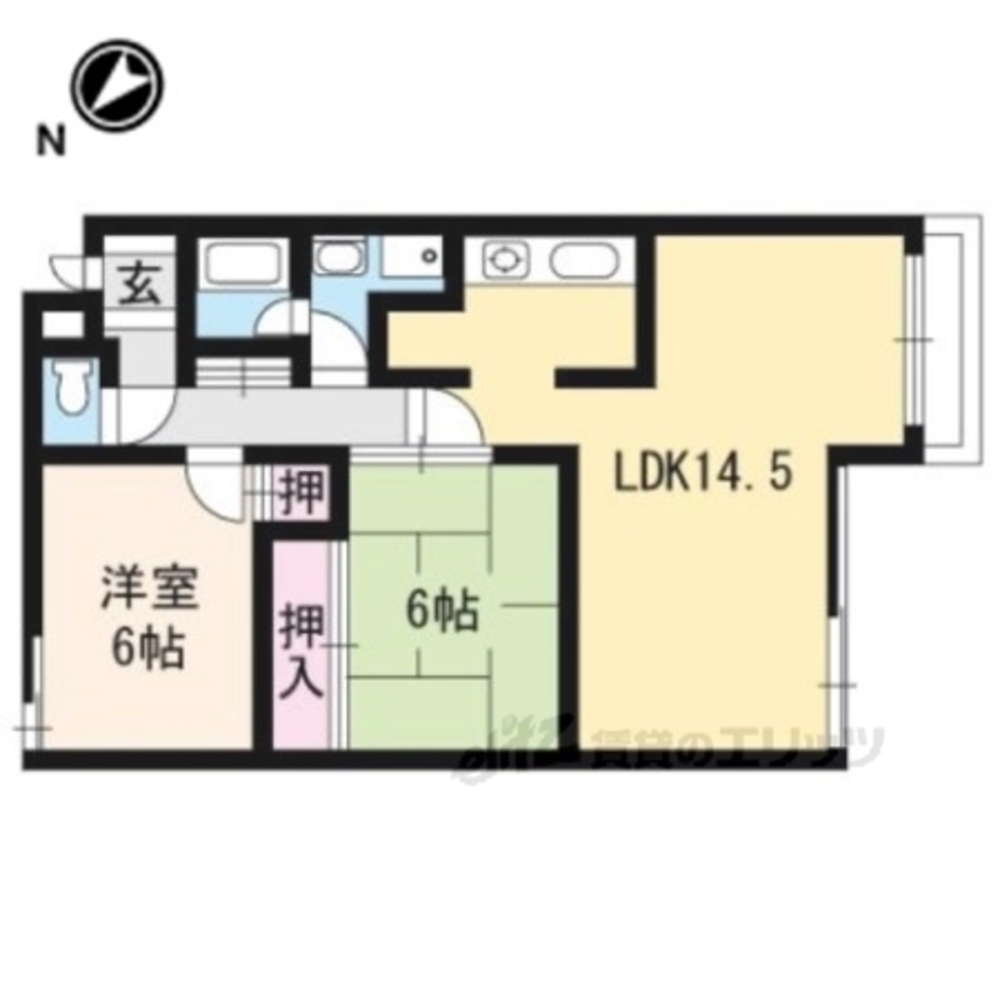 第3久米マンション 京都府京都市左京区高野清水町 (11万円／2LDK (和室6 洋室6 LDK14.5)／58.61㎡)｜賃貸物件(賃貸マンション・アパート・一戸建て)の住宅情報・お部屋探し ...