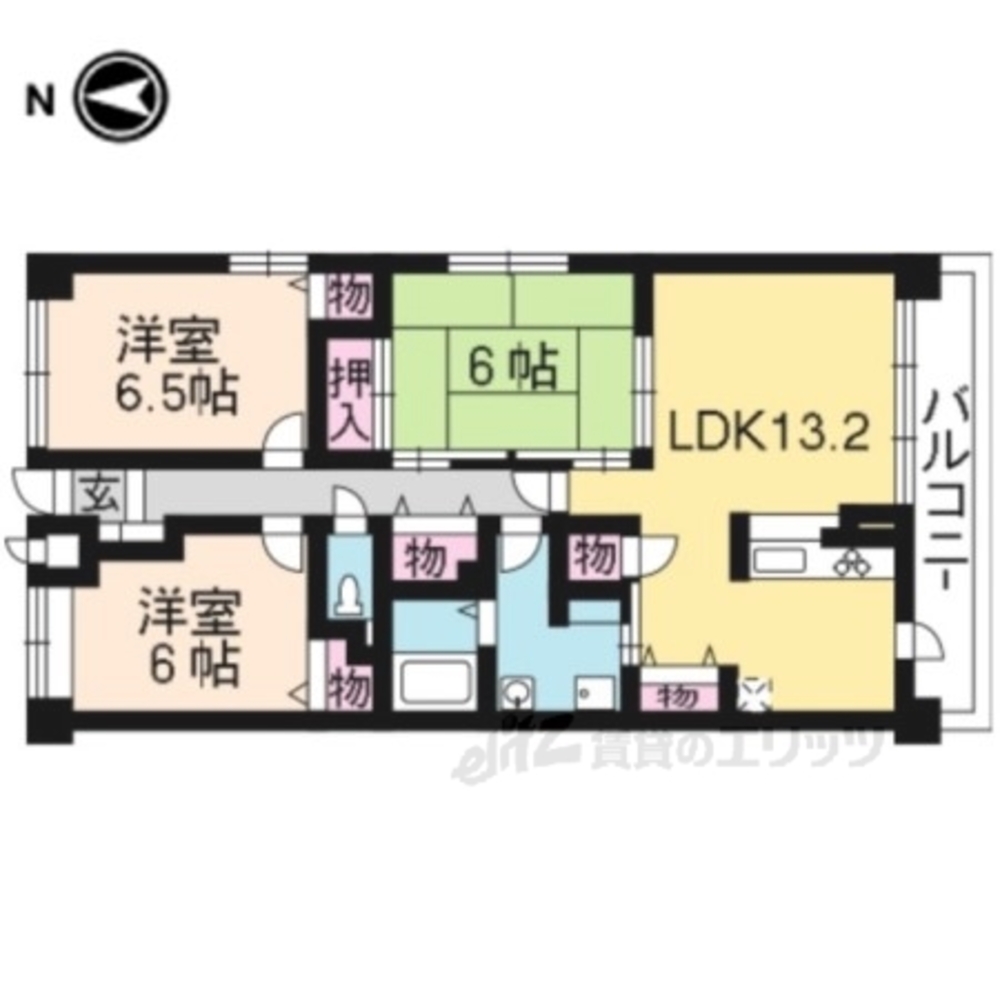 グランK’s－ジオ 京都府宇治市伊勢田町中山 (8.8万円／3LDK (洋室6 洋室6 洋室6.5 LDK13.2)／70.65㎡)｜賃貸物件(賃貸マンション・アパート・一戸建て)の住宅情報 ...