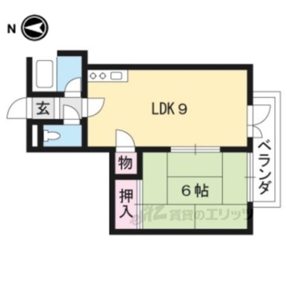 シャルレ1番館 京都府向日市物集女町豆尾 (5.7万円／1LDK (和室6 DK9)／28㎡)｜賃貸物件(賃貸マンション・アパート・一戸建て)の住宅情報・お部屋探しならYahoo!不動産