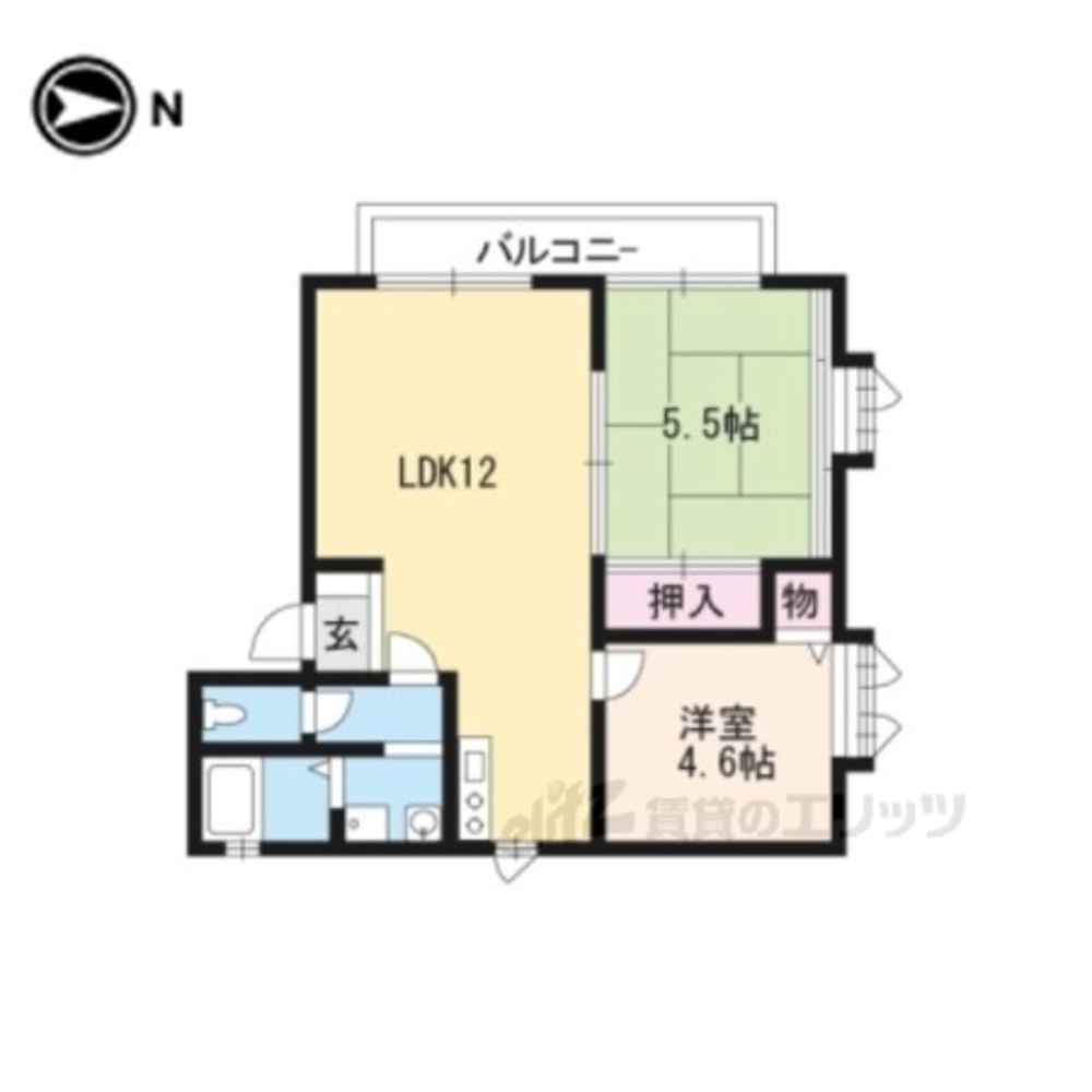 プランタン96 京都府京都市山科区竹鼻立原町 (7万円／2LDK (和室5.5 洋室4.6 LDK12)／49.25㎡)｜賃貸物件(賃貸マンション・アパート・一戸建て)の住宅情報・お部屋探し ...