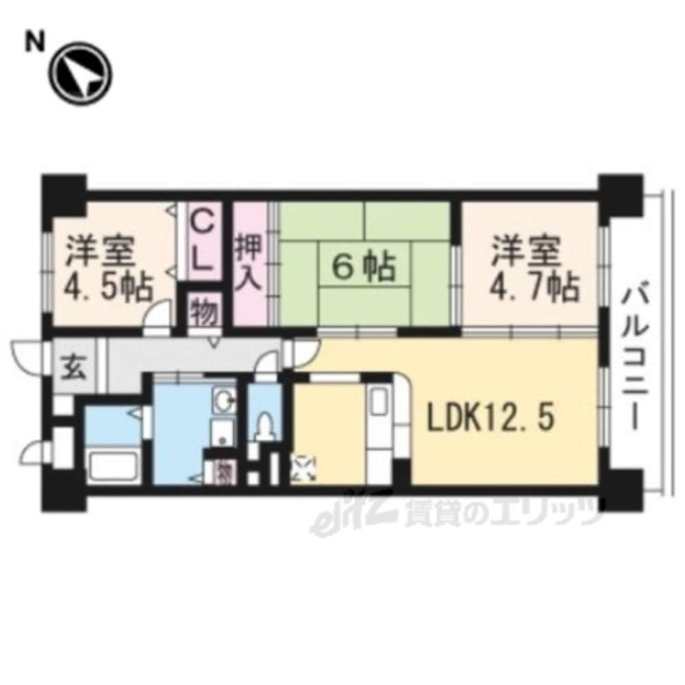 ロン・ラヴィーヌ 滋賀県草津市西大路町 (9.9万円／3LDK (和室6 洋室4.5 洋室4.7 LDK12.5)／63.72㎡)｜賃貸物件(賃貸マンション・アパート・一戸建て)の住宅情報・お ...