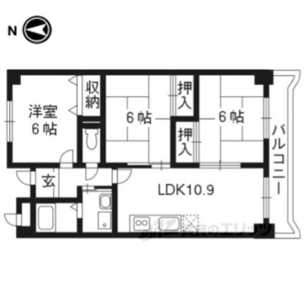 ポプレール大矢 大阪府枚方市大垣内町3丁目 (8.7万円／3LDK (和室6 和室6 洋室6 LDK10.9)／65.45㎡)｜賃貸物件(賃貸マンション・アパート・一戸建て)の住宅情報・お ...