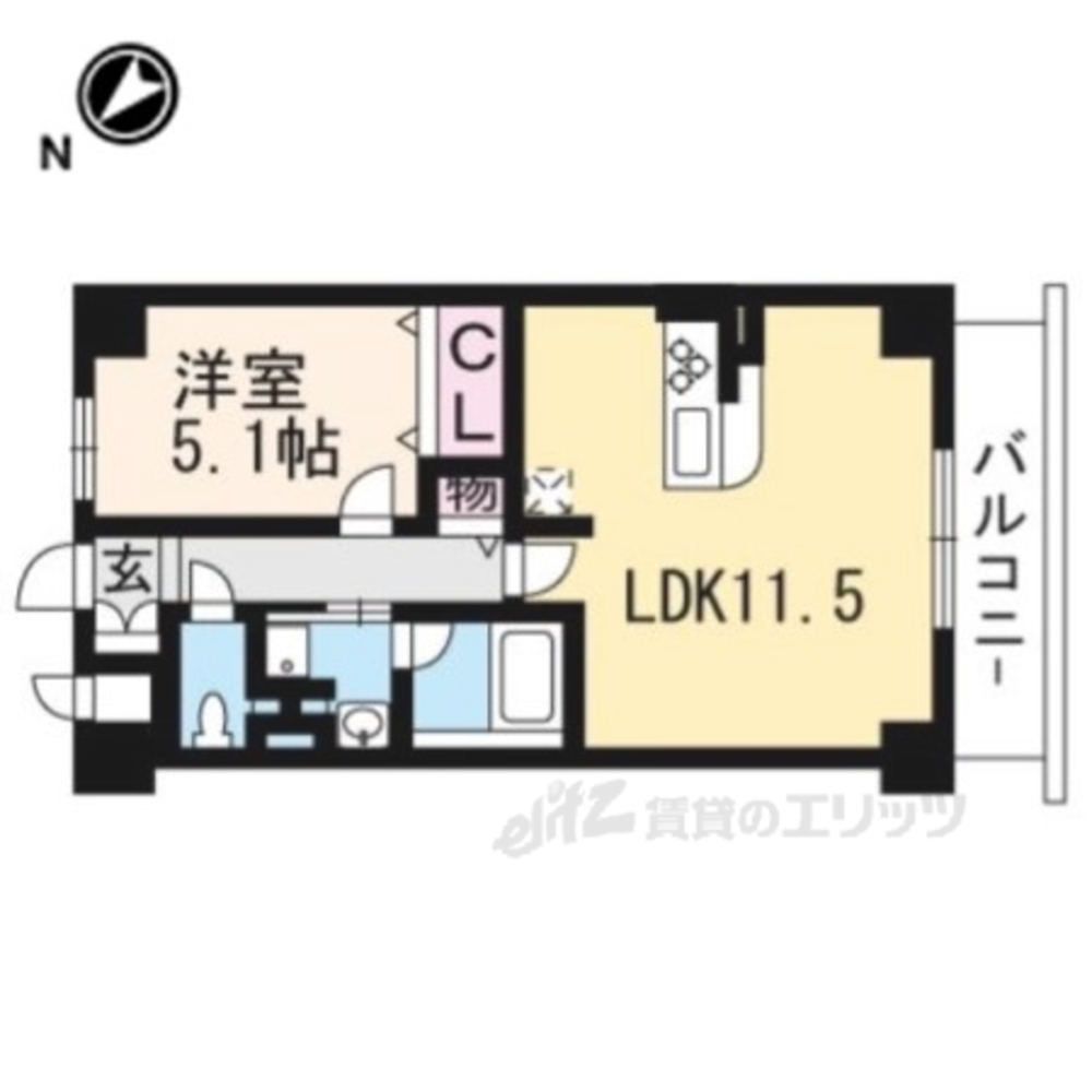 東海道本線（JR西日本） 草津駅 地上3階建て 築10年 滋賀県栗東市中沢2丁目 (7.2万円／1LDK (洋室5.1 LDK11.5)／40.85㎡)｜賃貸物件(賃貸マンション・アパート ...