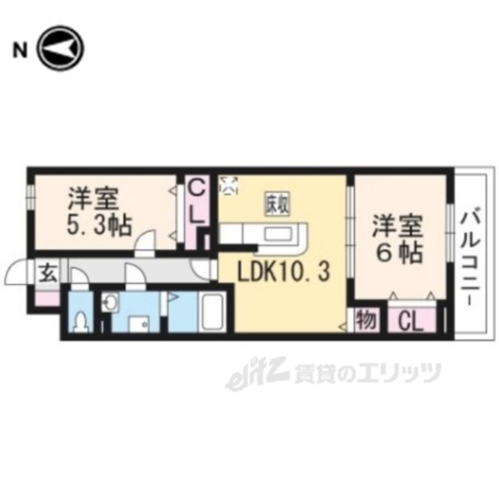 プリムローズ3 京都府京都市伏見区久我本町 (7.25万円／2LDK (洋室5.3 洋室6 LDK10.3)／51.55㎡)｜賃貸物件(賃貸マンション・アパート・一戸建て)の住宅情報・お ...