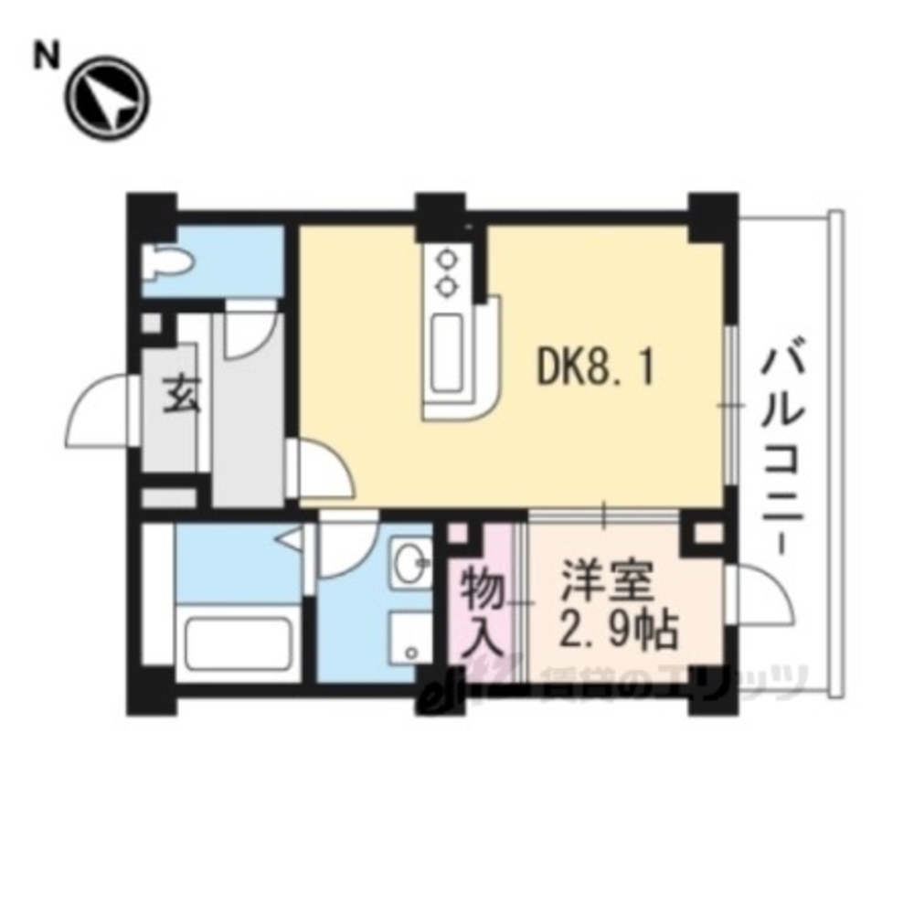 ベルメゾンF2 滋賀県草津市野路5丁目 (6.1万円／1LDK (洋室2.9 DK8.1)／28.02㎡)｜賃貸物件(賃貸マンション・アパート・一戸建て)の住宅情報・お部屋探しならYahoo!不動産