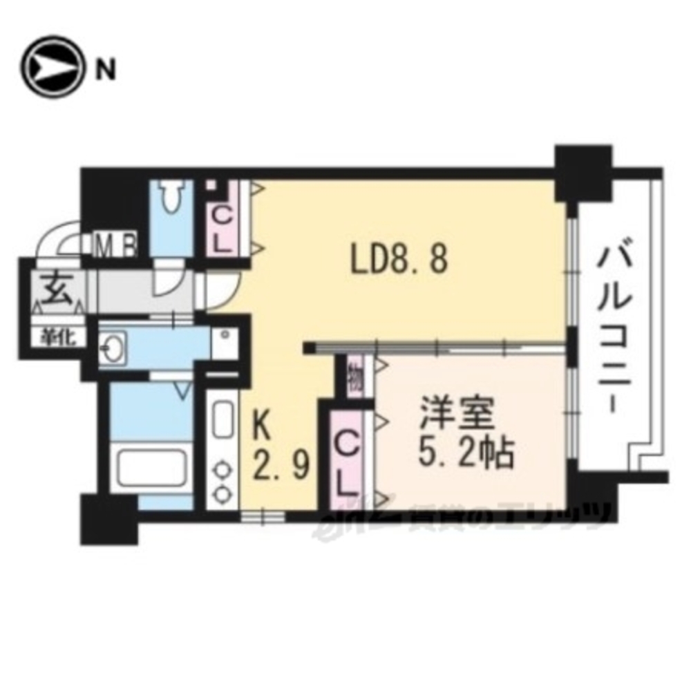 サンクチュアリ二条城2 京都府京都市中京区姉小路通堀川東入鍛冶町 (10.9万円／1LDK (洋室5.2 LD8.8 K2.9)／41.49㎡)｜賃貸物件(賃貸マンション・アパート・一戸建て ...