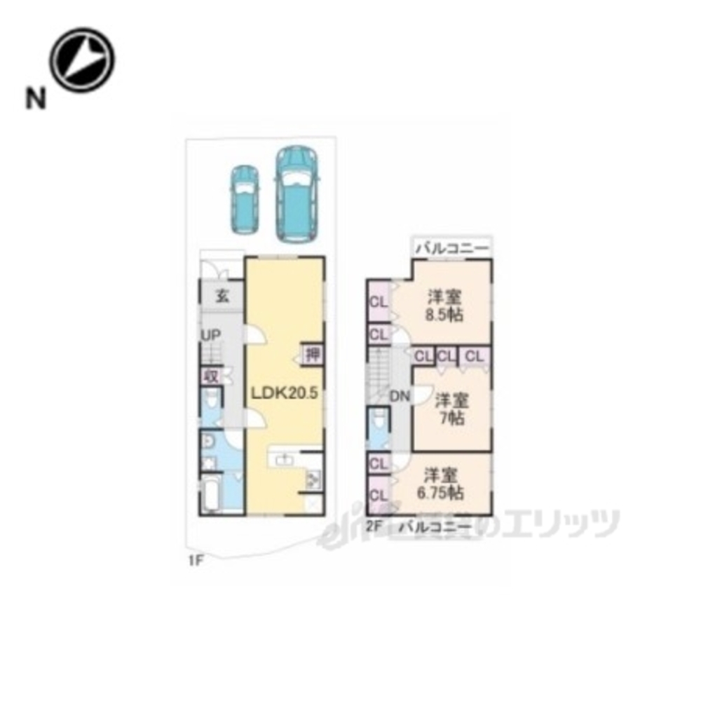 阪急京都本線 西向日駅 地上2階建て 築1年未満 京都府京都市伏見区久我御旅町 (13.8万円／3LDK (洋室6.7 洋室7 洋室8.5 LDK20.5)／103.66㎡)｜賃貸物件(賃貸 ...