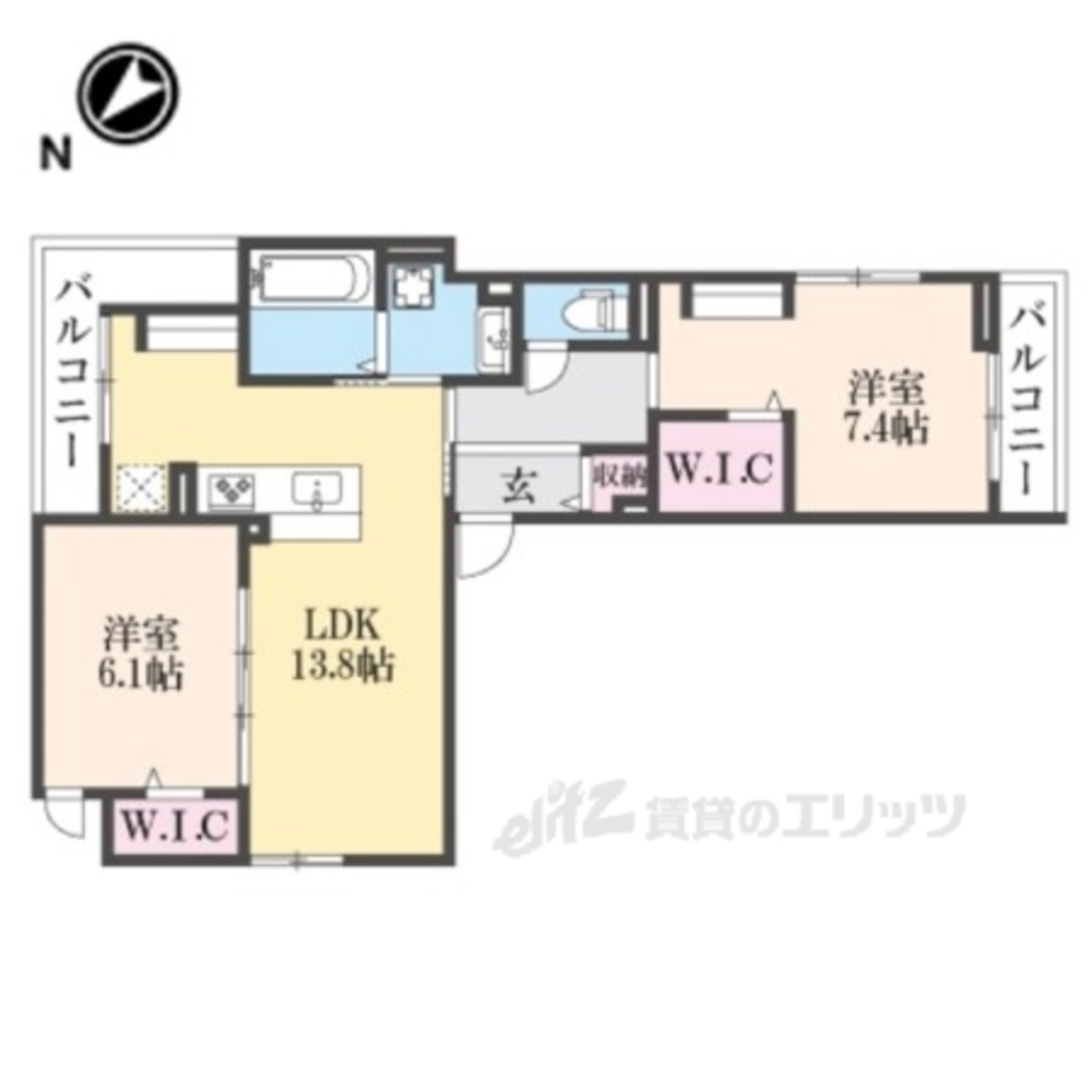 近鉄奈良線 東花園駅 地上3階建て 築1年未満 大阪府東大阪市吉田4丁目 (13.5万円／2LDK (洋室6.1 洋室7.4 LDK13.8)／63.23㎡)｜賃貸物件(賃貸マンション ...