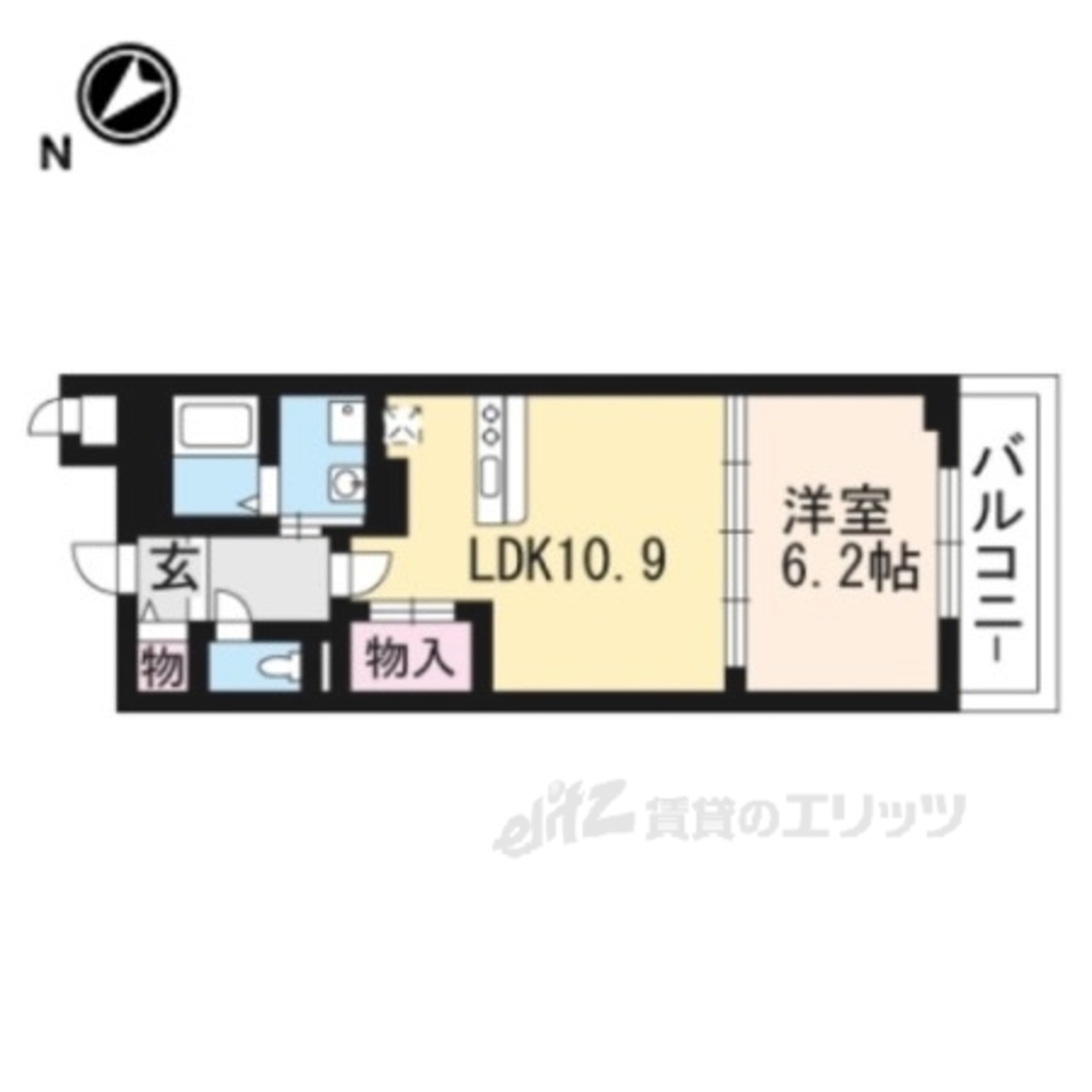 東海道本線（JR西日本） 草津駅 地上3階建て 築16年 滋賀県栗東市目川 (6万円／1LDK (洋室6.2 LDK10.9)／42.38㎡)｜賃貸物件(賃貸マンション・アパート・一戸建て)の ...