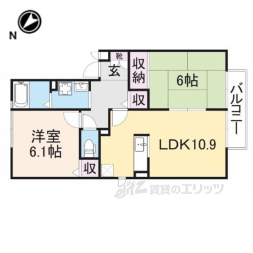 エスト・ステーブル 大阪府東大阪市東鴻池町4丁目 (5.8万円／2LDK (和室6 洋室6.1 LDK10.9)／54.49㎡)｜賃貸物件(賃貸マンション・アパート・一戸建て)の住宅情報・お ...
