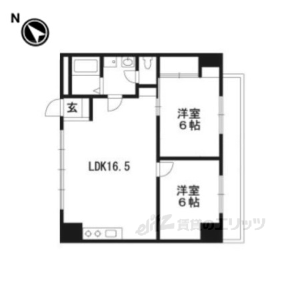 京都市営地下鉄烏丸線 十条駅 地上10階建て（地下1階付き） 築42年 京都府京都市南区上鳥羽苗代町 (7.4万円／2LDK (洋室6 洋室6 LDK16.5)／59.4㎡)｜賃貸物件(賃貸 ...