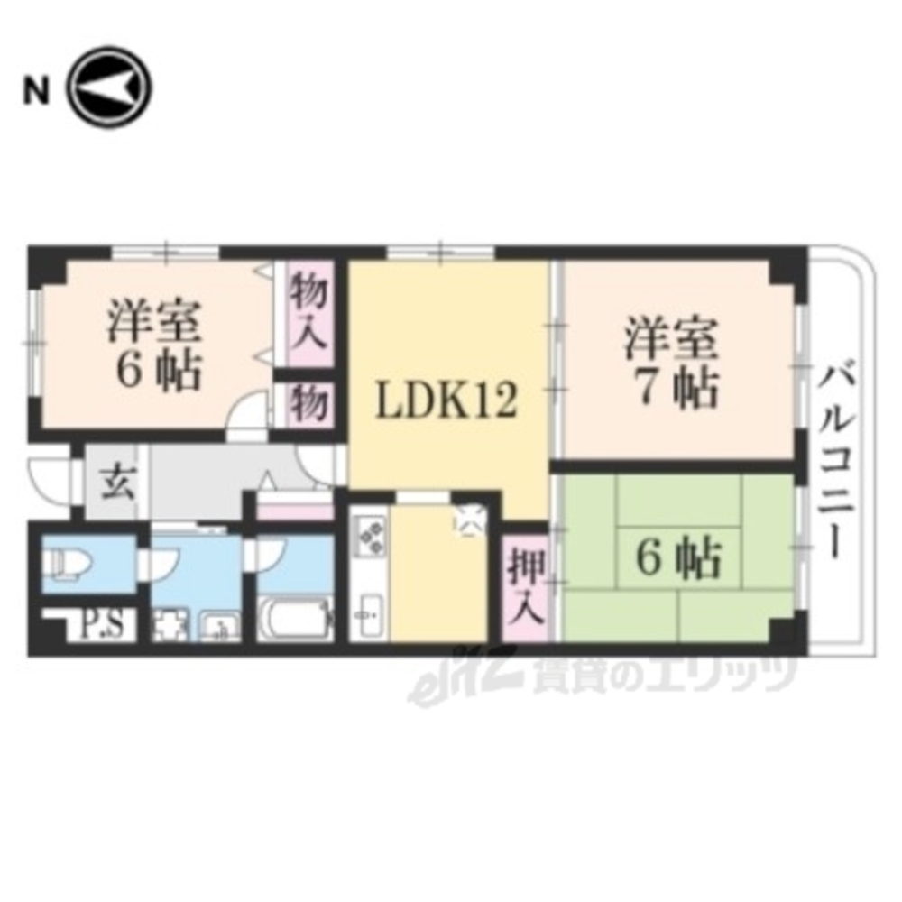 京阪本線 伏見稲荷駅 地上7階建て 築44年 京都府京都市伏見区深草下川原町 (8万円／3LDK (和室6 洋室6 洋室7 LDK12)／65.67㎡)｜賃貸物件(賃貸マンション・アパート ...