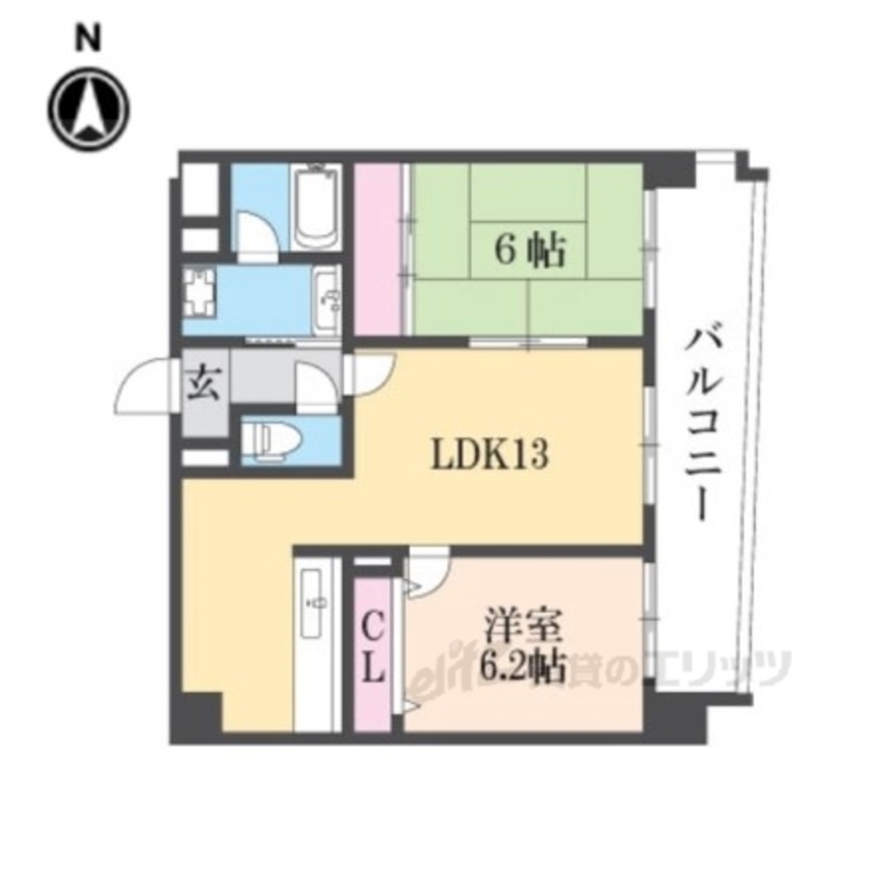 片町線 寝屋川公園駅 地上7階建て 築28年 大阪府寝屋川市打上元町 (7万円／2LDK (和室6 洋室6.2 LD8 K5)／55.86㎡)｜賃貸物件(賃貸マンション・アパート・一戸建て)の ...