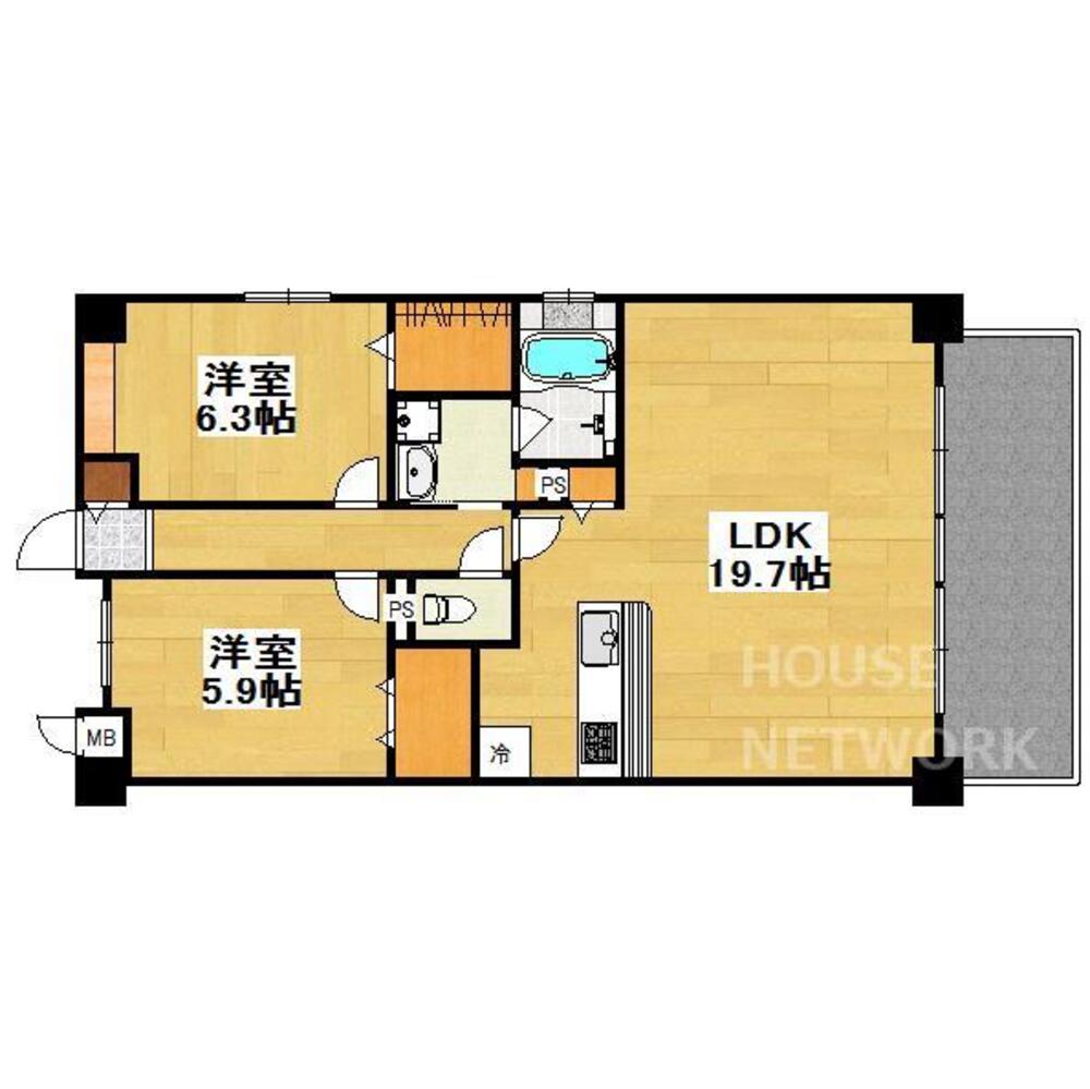 カーサロータス 京都府京都市中京区曇華院前町 (20.5万円／2LDK (洋室5.9 洋室6.3 LDK19.7)／70.12㎡)｜賃貸物件(賃貸マンション・アパート・一戸建て)の住宅情報・お ...