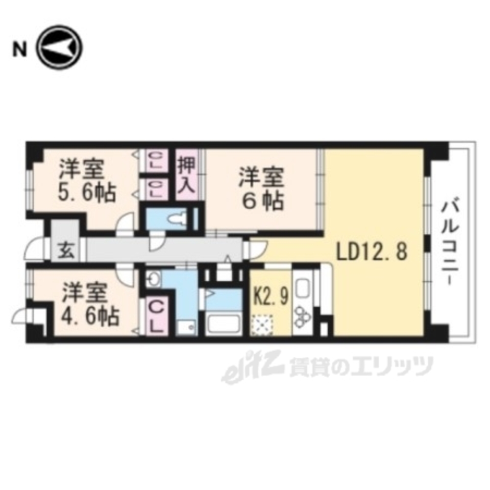 京阪石山坂本線 唐橋前駅 地上7階建て 築30年 滋賀県大津市国分1丁目 (7.5万円／3LDK (洋室4.6 洋室5.6 洋室6 LDK18.8)／70.13㎡)｜賃貸物件(賃貸マンション ...