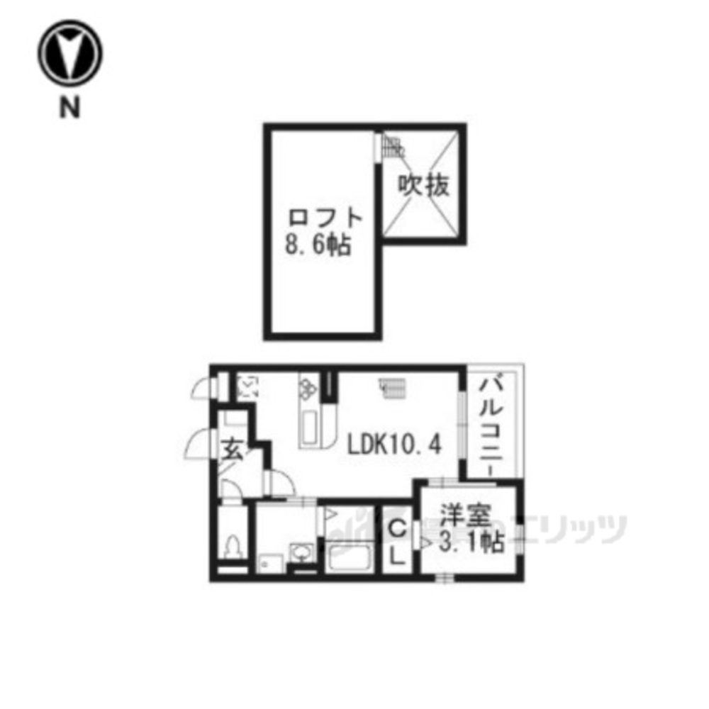 シエル 京都府京田辺市草内穴口 (6.1万円／2LDK (洋室3.1 LDK10.4 ロフト8.6)／33.63㎡)｜賃貸物件(賃貸マンション・アパート・一戸建て)の住宅情報・お部屋探しなら ...