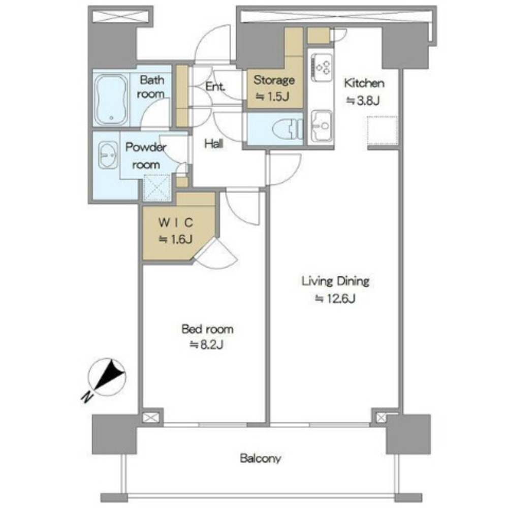 ザ・クレストタワー 東京都中央区佃2丁目 (27.5万円／1LDK (洋室8 LDK16.4)／58.44㎡)｜賃貸物件(賃貸マンション・アパート・一戸建て)の住宅情報・お部屋探しなら ...