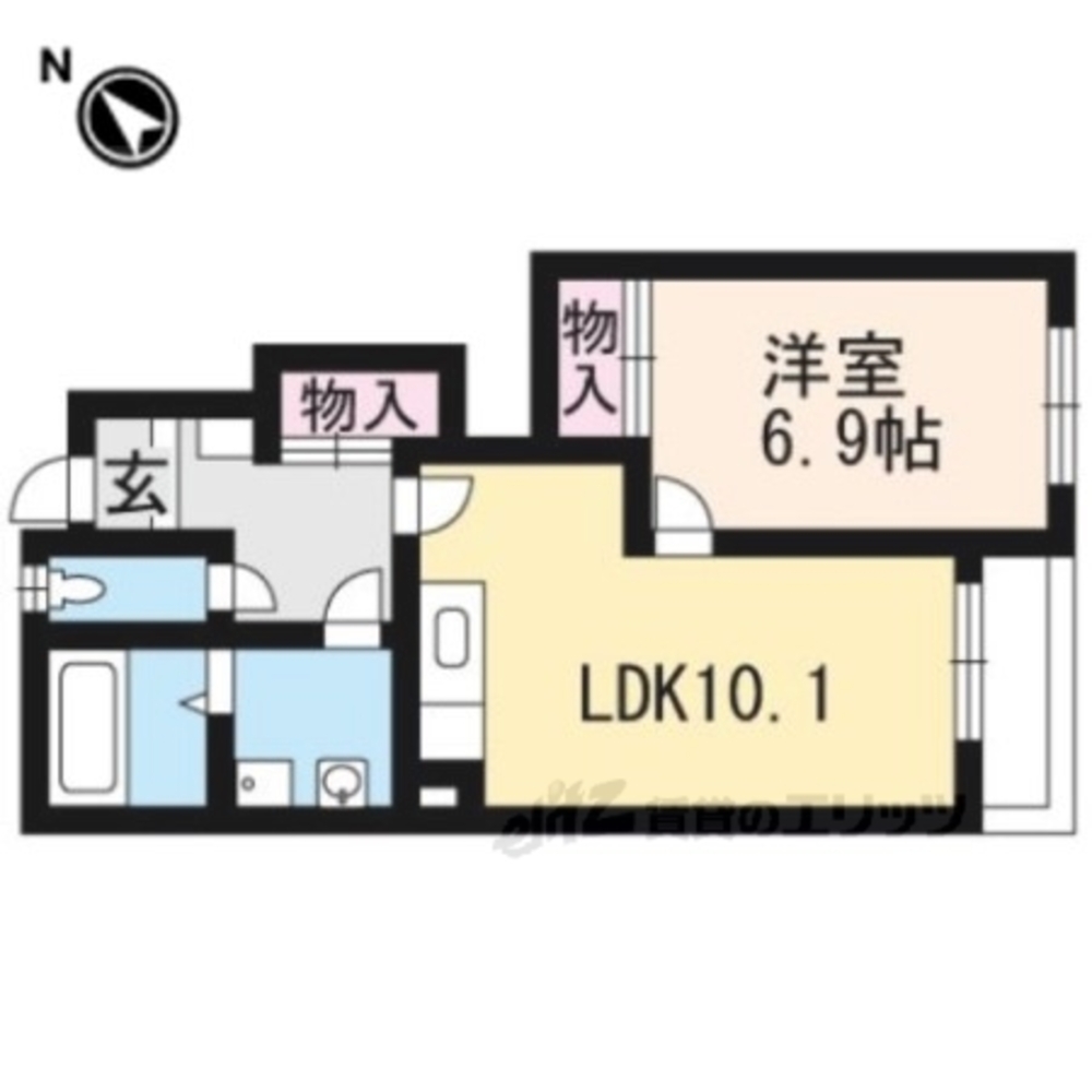 東海道本線（JR西日本） 草津駅 地上2階建て 築17年 滋賀県栗東市上砥山 (5.5万円／1LDK (洋室6.9 LDK10.1)／44.3㎡)｜賃貸物件(賃貸マンション・アパート・一戸建て ...