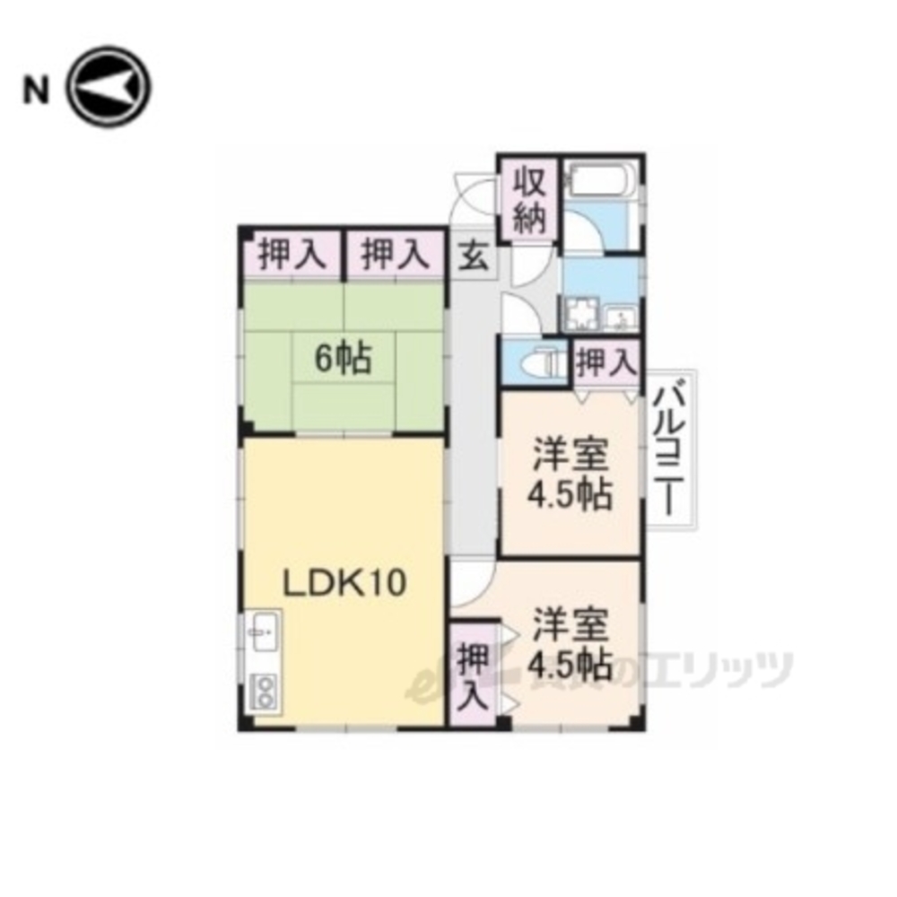 東海道本線（JR西日本） 南彦根駅 地上2階建て 築23年 滋賀県彦根市平田町 (6万円／3LDK (和室6 洋室4.5 洋室4.5 LDK10)／69.39㎡)｜賃貸物件(賃貸マンション ...