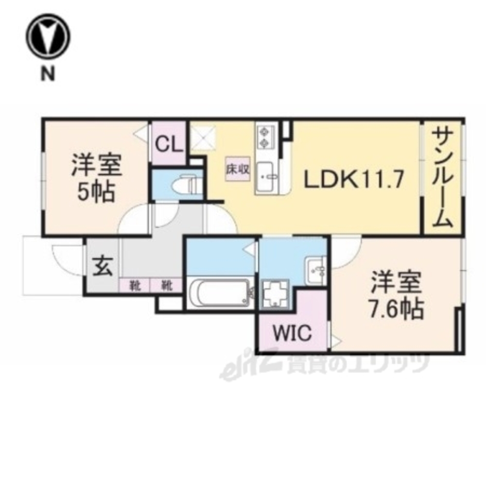 グランドフォレスト2 京都府綴喜郡宇治田原町大字贄田 (7.2万円／2LDK (洋室5 洋室7.6 LDK11.7)／59.06㎡)｜賃貸物件(賃貸マンション・アパート・一戸建て)の住宅情報 ...