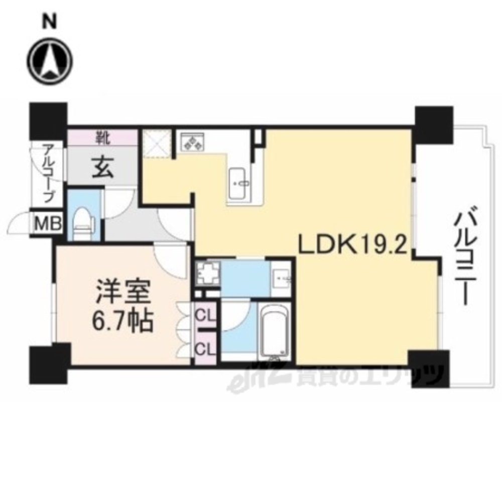 イーグルコート御池アネックス 京都府京都市中京区西ノ京三条坊町 (12.2万円／1LDK (洋室6.7 LDK19.2)／53.41㎡)｜賃貸物件(賃貸マンション・アパート・一戸建て)の住宅 ...