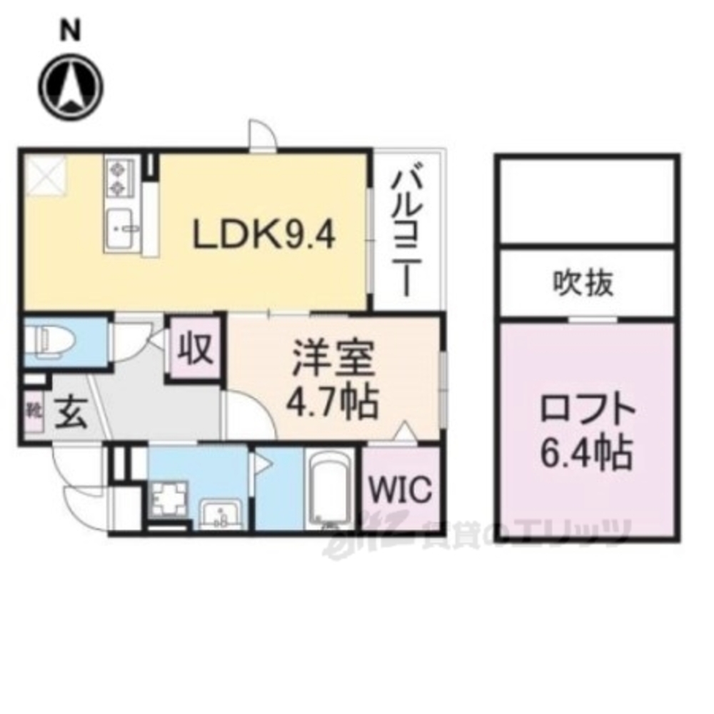 クリール ポッシュT＆K 大阪府交野市倉治2丁目 (6.7万円／1LDK (洋室4.7 LDK9.4 ロフト6.4)／38.19㎡)｜賃貸物件(賃貸マンション・アパート・一戸建て)の住宅情報 ...