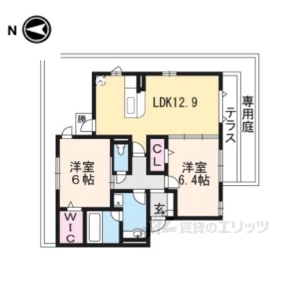 シェモワ イズミ 京都府八幡市男山泉 (9.1万円／2LDK (洋室6 洋室6.4 LDK12.9)／60.91㎡)｜賃貸物件(賃貸マンション・アパート・一戸建て)の住宅情報・お部屋探しなら ...