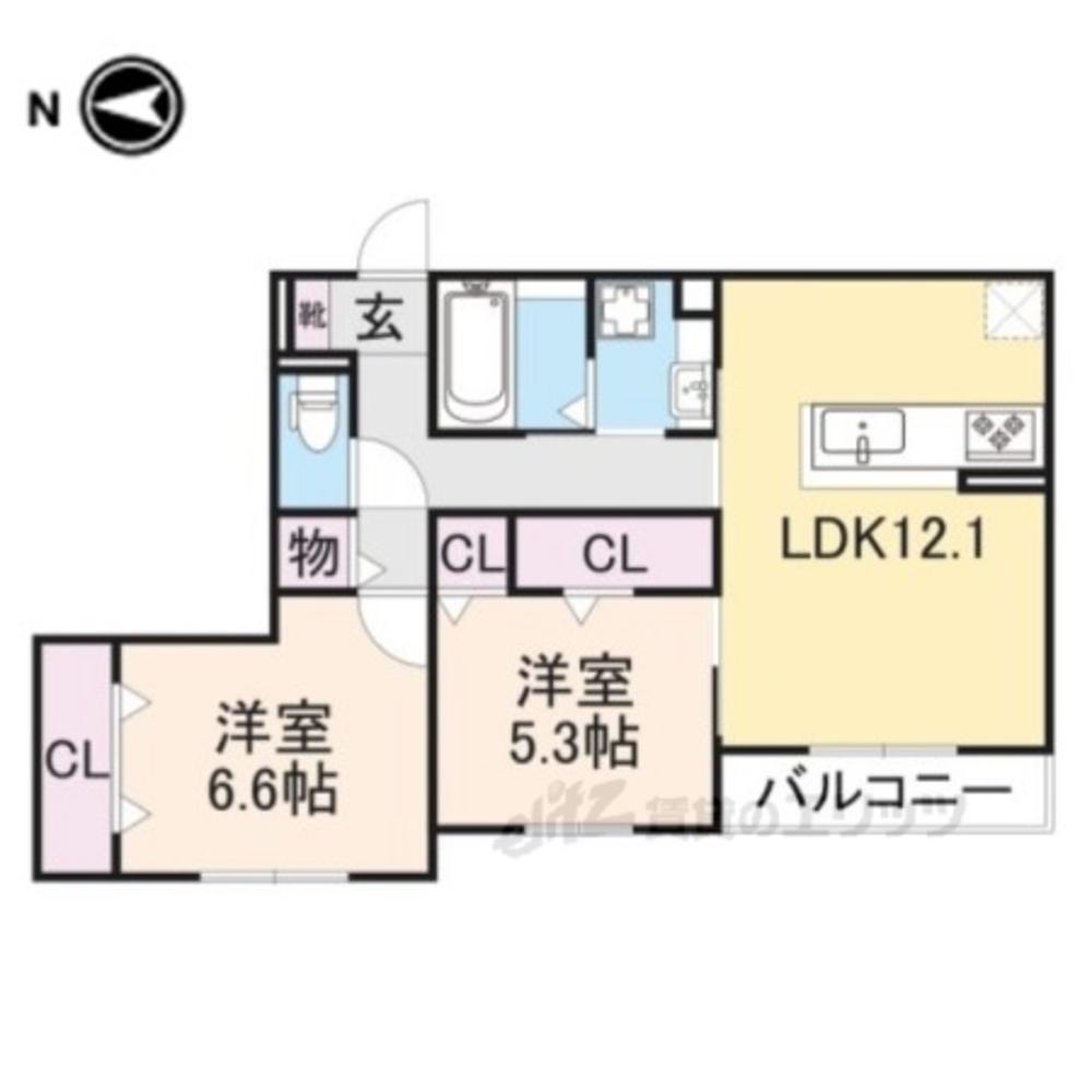 CASA SEON 大阪府交野市倉治3丁目 (9.2万円／2LDK (洋室5.3 洋室6.6 LDK12.1)／60.76㎡)｜賃貸物件(賃貸マンション・アパート・一戸建て)の住宅情報・お ...