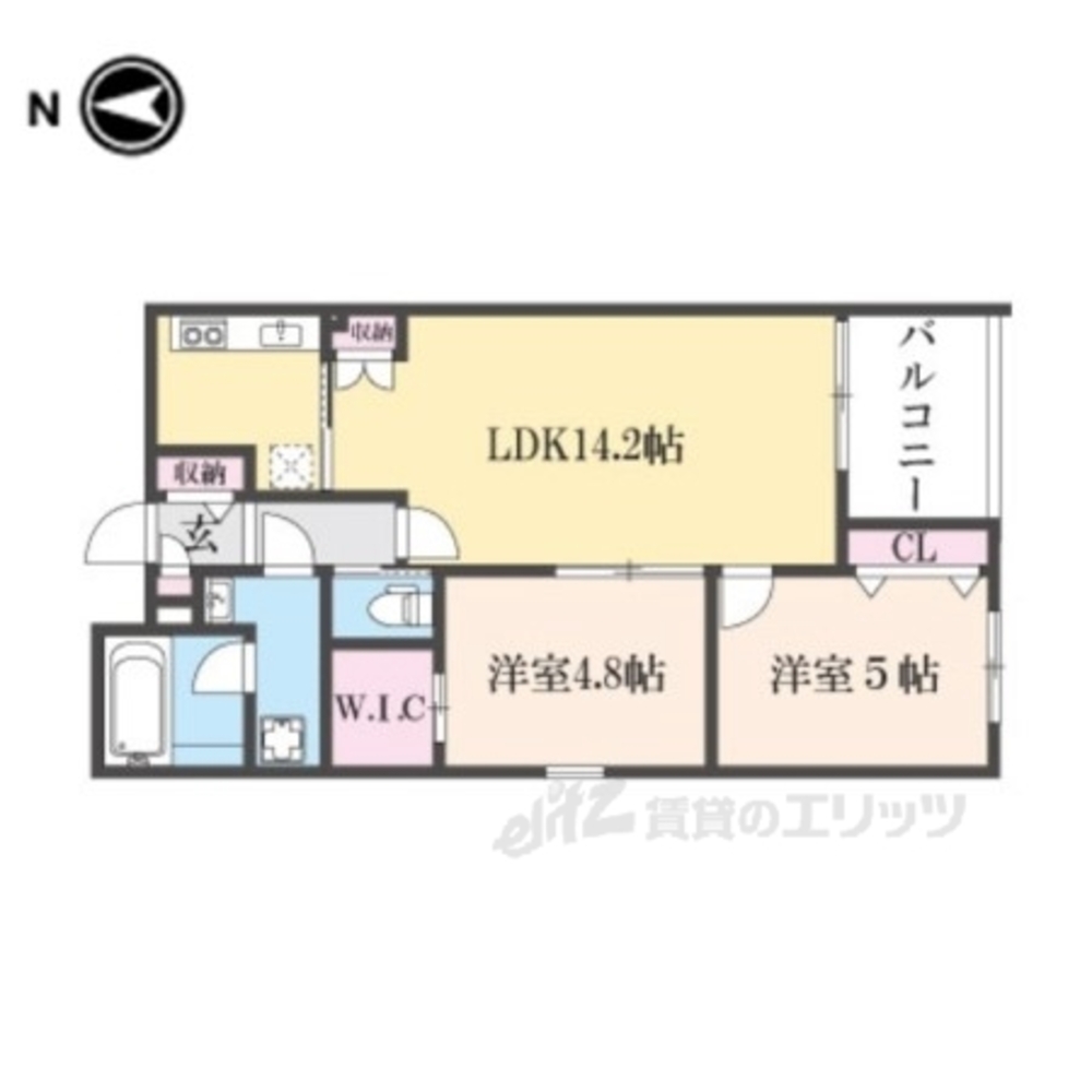 京福電気鉄道北野線 北野白梅町駅 地上5階建て 築1年未満 京都府京都市上京区五番町 (13.5万円／2LDK (洋室4.8 洋室5 LDK14.2)／54.86㎡)｜賃貸物件(賃貸マンション ...