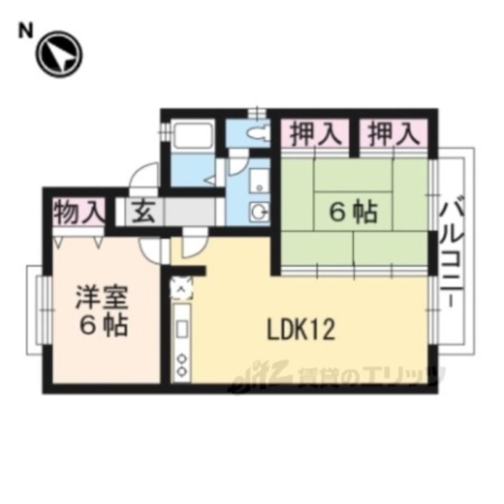 東海道本線（JR西日本） 近江八幡駅 地上2階建て 築28年 滋賀県近江八幡市鷹飼町北3丁目 (5.8万円／2LDK (和室6 洋室6 LDK12)／53.4㎡)｜賃貸物件(賃貸マンション ...