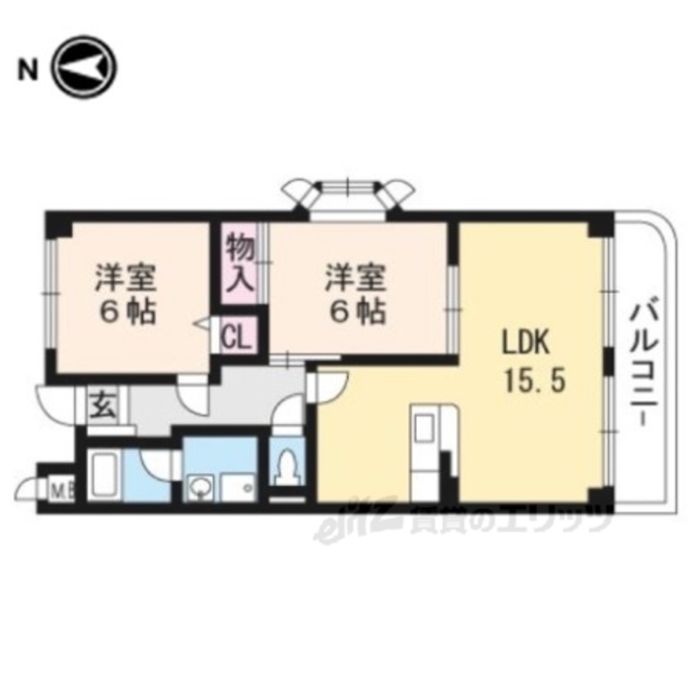 ロジュマン弘福 京都府八幡市男山吉井 (7.2万円／2LDK (洋室6 洋室6 LDK15.5)／60.67㎡)｜賃貸物件(賃貸マンション・アパート・一戸建て)の住宅情報・お部屋探しなら ...