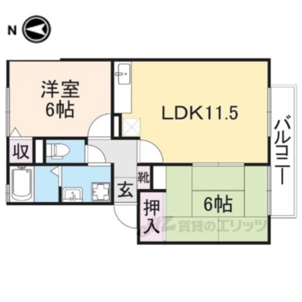 メゾン・ド・クレール 奈良県天理市櫟本町 (4.7万円／2LDK (和室6 洋室6 LDK11.5)／53.48㎡)｜賃貸物件(賃貸マンション・アパート・一戸建て)の住宅情報・お部屋探しなら ...