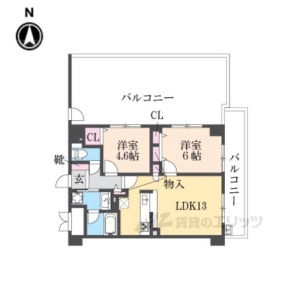 リソシエ今出川堀川グランディス 京都府京都市上京区徳屋町 (12万円／2LDK (洋室4.6 洋室6 LDK13)／54.03㎡)｜賃貸物件(賃貸マンション・アパート・一戸建て)の住宅情報・お ...
