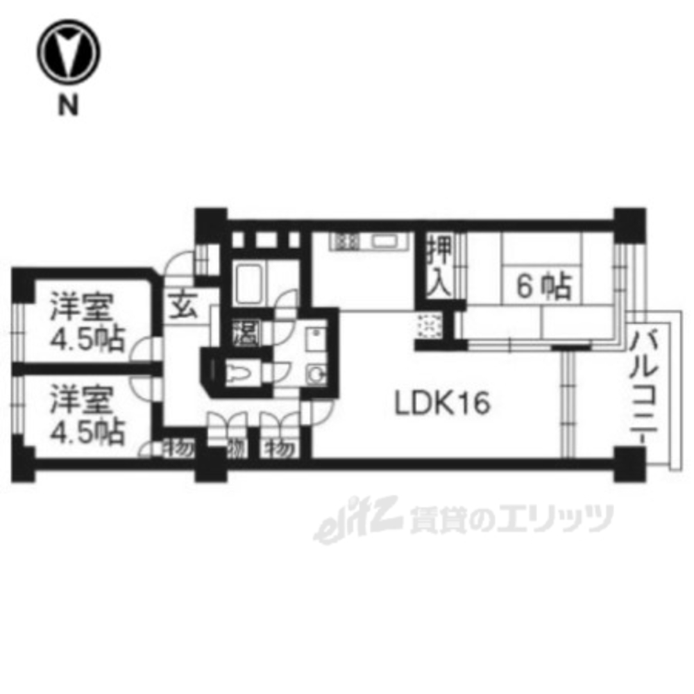 サンレジデンス錦綾東堀川 京都府京都市上京区竪富田町 (10万円／3LDK (和室6 洋室4.5 洋室4.5 LDK16)／71.45㎡)｜賃貸物件(賃貸マンション・アパート・一戸建て)の住宅 ...