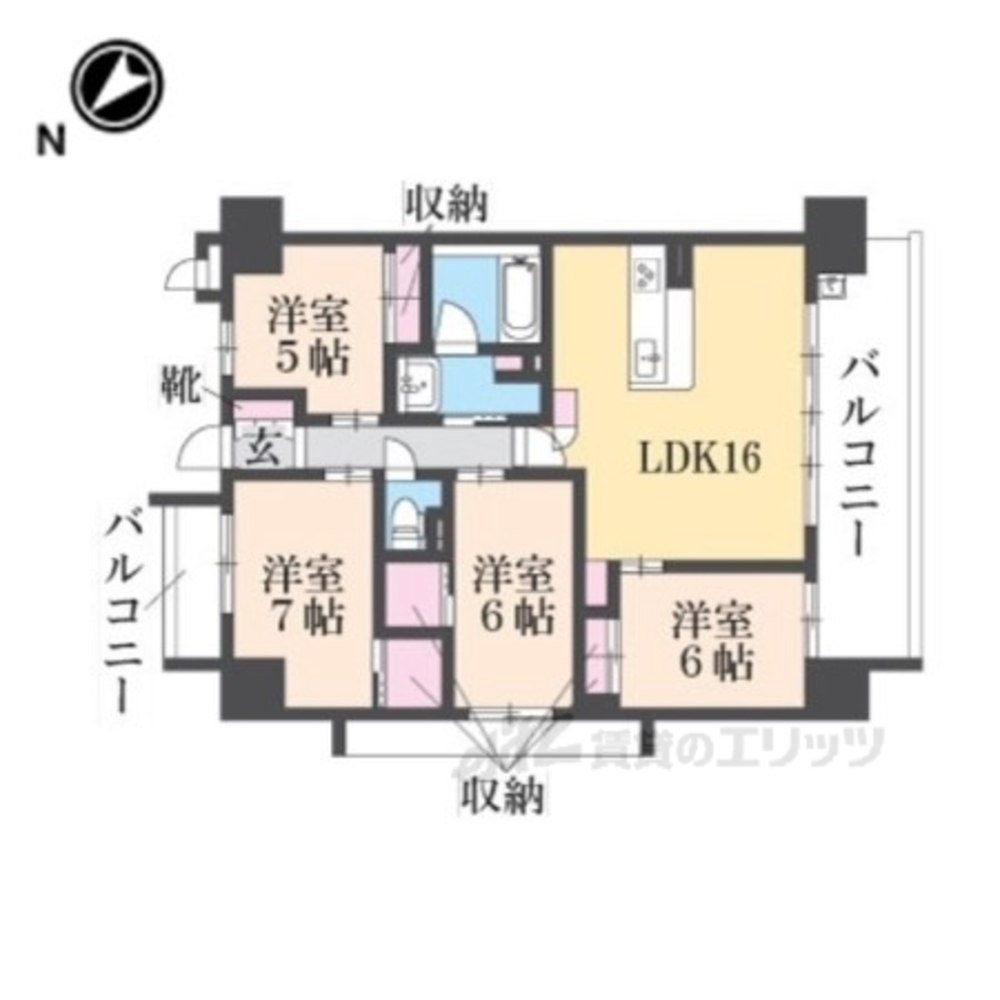 エスリード草津本陣邸 滋賀県草津市草津2丁目 (18.8万円／4LDK (洋室5.3 洋室6 洋室7 LDK16)／87.36㎡)｜賃貸物件(賃貸マンション・アパート・一戸建て)の住宅情報・お ...